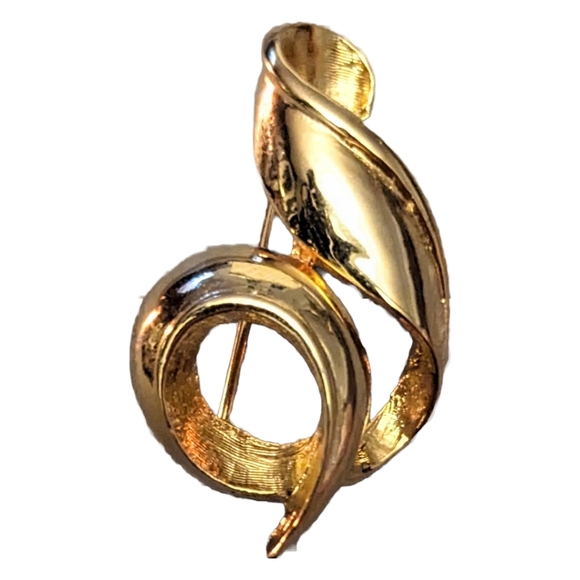 Vintage | Jewelry | Vintage Lia Swirl Gold Tone Brooch Pin | Poshmark